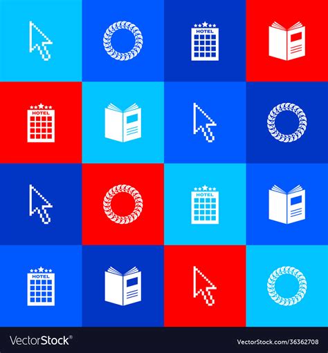 Set Pixel Arrow Cursor Laurel Wreath Hotel Vector Image