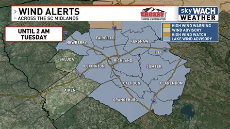 Lake Wind Advisory In Effect Across Central Sc Until 2 A M Tuesday