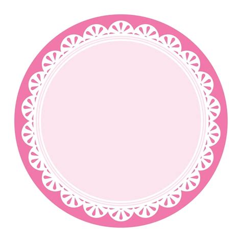 Premium Vector Simple Elegant Pink Circular Frame Decorated With Round Scalloped Lace Design