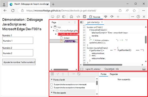 Commencer à Déboguer Javascript Microsoft Edge Developer