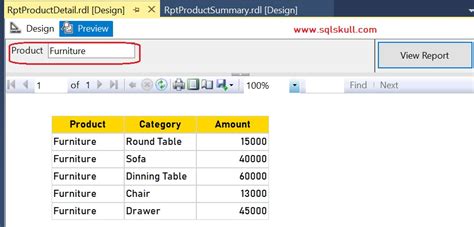 create a drillthrough report in ssrs sqlskull