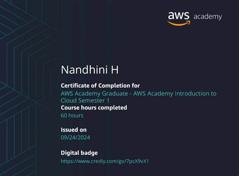 Nandhini H On Linkedin Proudly Completed The Aws Academy Introduction