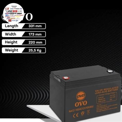 Jual Baterai Ovo VRLA 12V 100Ah Battery Aki 12 Volt 100 Ah Aki Panel Surya Shopee Indonesia
