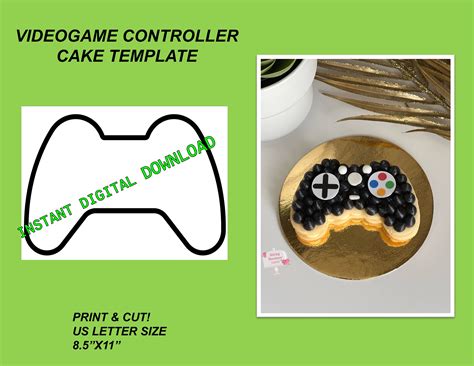 Video Game Controller Cake Template Instant Digital Download Etsy