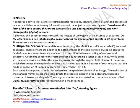 Introduction To Remote Sensing Practical Chapter 6 For Class 11 Geography English Medium