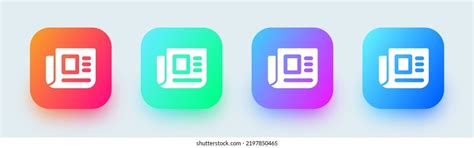 Certificate Solid Icon Square Gradient Colors Stock Vector Royalty