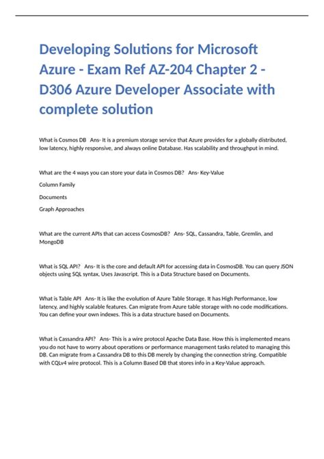 Developing Solutions For Microsoft Azure Exam Ref Az 204 Chapter 2 D306 Azure Developer