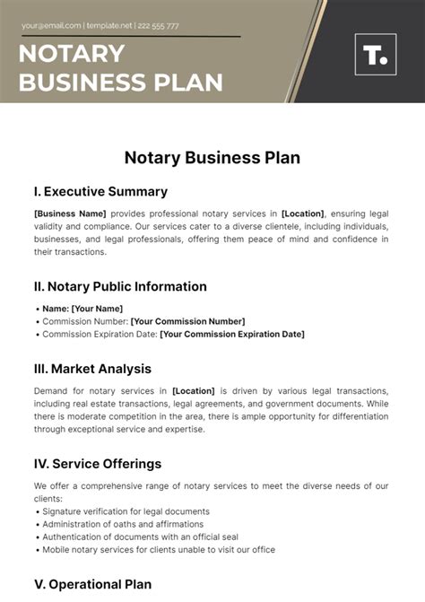 Free Notary Business Plan Template To Edit Online Free Notary Business Plan Template To Edit Online