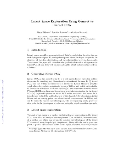 Pdf Latent Space Exploration Using Generative Kernel Pca