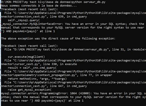 How To Query A Server Side Database From A Client With Mysql And Python