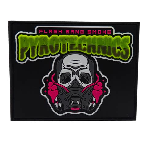 Pyrotechnics Gas Mask Patch With Velcro Backing On Patch