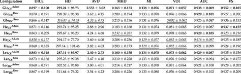 Mean And Standard Deviation Values For Segmentation Metrics On Liver