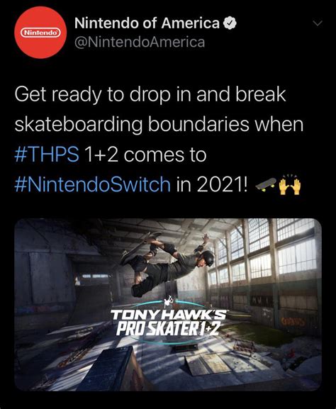 Nintendo Officially Announces Thps 1 2 Coming To Nintendo Switch Later This Year R Thps