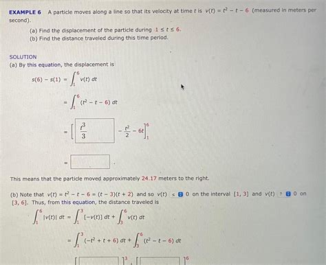 [answered] example 6 a particle moves along a line so that its velocity