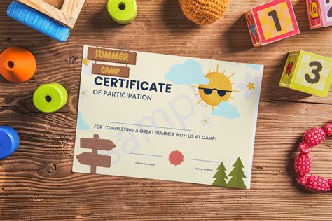 Summer Camp Completion Certificate Camp Certificate Summer Certificate Instant Download Etsy