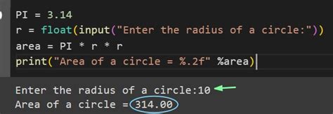 Write A Python Program To Find The Area Of A Circle Python Guides