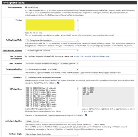 No Server Certificate Verification Method On Pfsense Client Ropenvpn