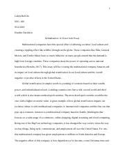 Globalization A Closer Look Essay Docx Gabriella Kim SOC Heather Davidson