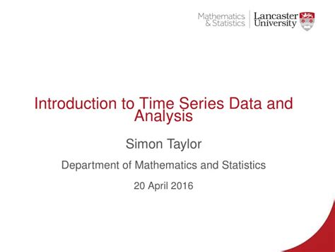 Ppt Introduction To Time Series Data And Analysis Simon Taylor