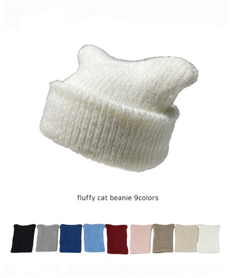 플러피 보송 캣이어 고양이 뿔비니 9color 에이블리