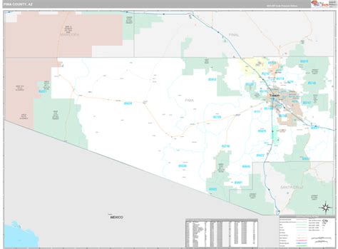 Pima County Az Wall Map Premium Style By Marketmaps Mapsales