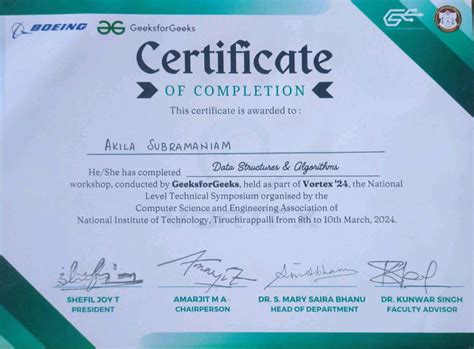Akila Subramaniam On Linkedin Datastructures Algorithms Geeksforgeeks Nittrichy Techeducation