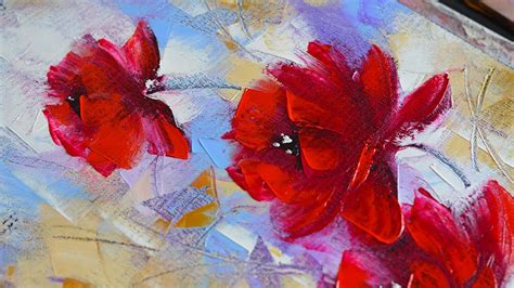 Как написать интерьерную картину шпателем Картина с цветами Youtube