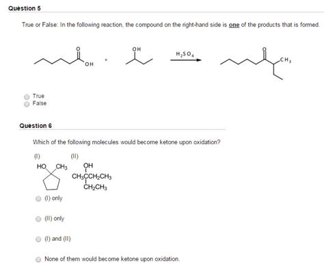 Solved True Or False In The Following Reaction The