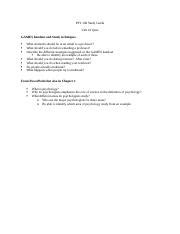 Unit 1 Study Guide Docx PSY 100 Study Guide Unit 1 Quiz GAMES Handout And Study Techniques