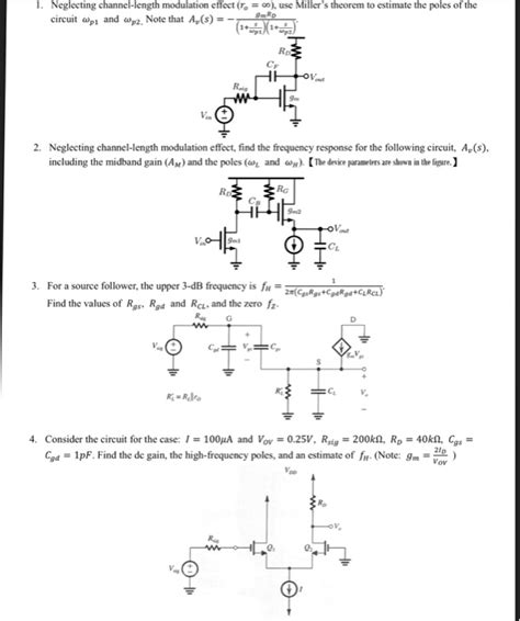 Solved Neglecting Channel Length Modulation Effect Ro Chegg