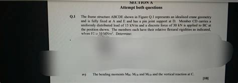 Solved SECTION A Attempt Both Questions Q The Frame Chegg