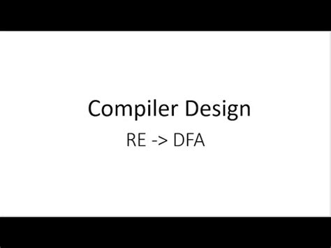 RE To DFA Compiler Design Exercise English Tutorial 2023 YouTube