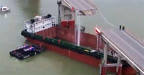 Container Ship Knocks Out Section Of China Bridge Killing 2
