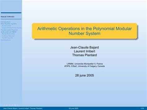 Arithmetic Operations In The Polynomial Modular Number System