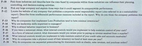 Solved P 10 Pick Three Industries And Describe How The Risks Faced By