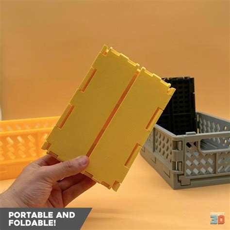 🏢 3d Printable Stackable Foldable Storage Crate・ Stl File For 3d Printing・cults