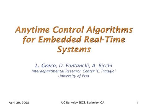 Ppt Anytime Control Algorithms For Embedded Real Time Systems Powerpoint Presentation Id7024262