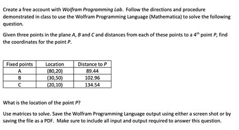 solved create a free account with wolfram programming lab