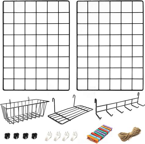2 Pack Wire Wall Grid Panel With Accessories Includes