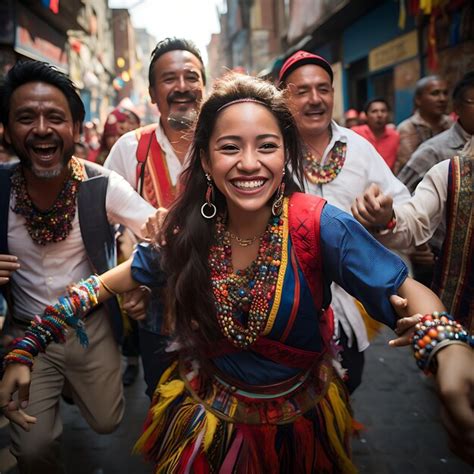 Premium Ai Image Colombian People Celebrating Their Vibrant Culture