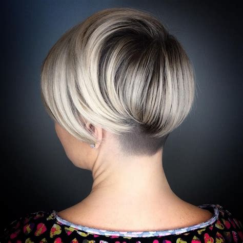 Asymmetric Stacked Bob Wclippered Nape Undercut Hairstyles Short Bob