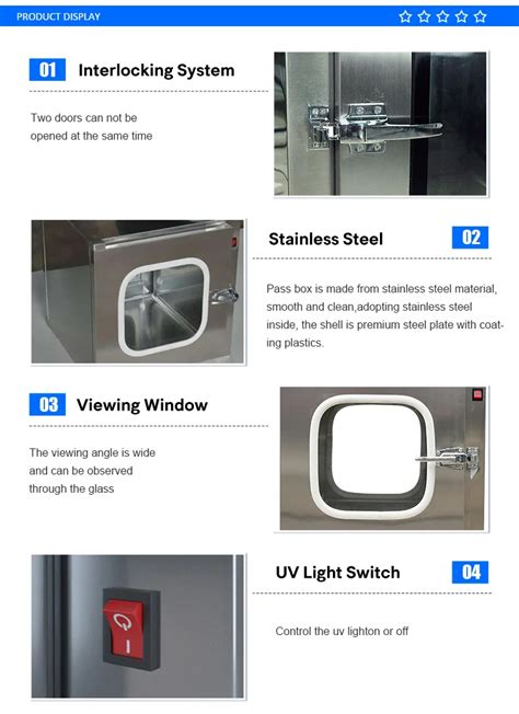 Dust Free Cleanroom Pass Through Window Customized Laboratory Sterile Pass Box With Electronic