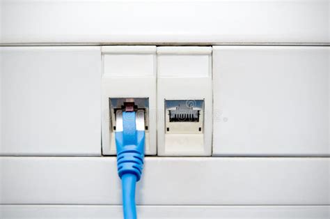 Ethernet Cable Connected To Socket In Wall Stock Image Image Of Digital Socket 73825769