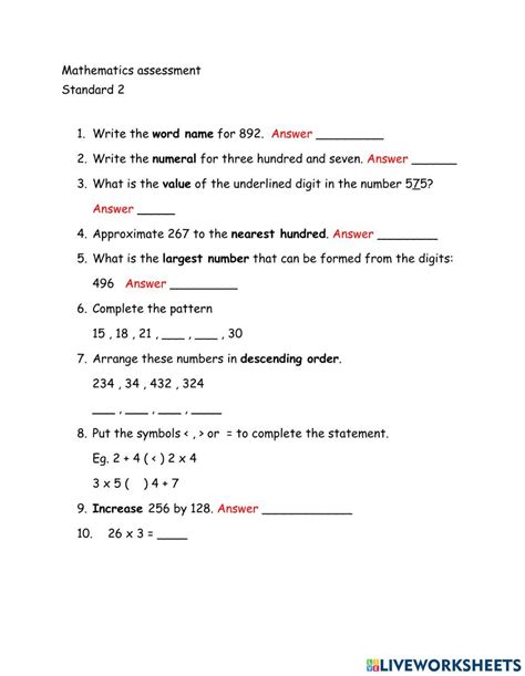 Math Quiz free online activity | Live Worksheets