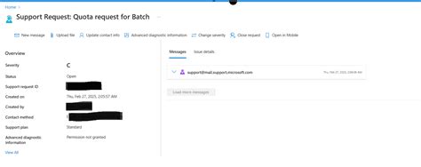 Unable To Request A Pool Quota Increase Set To 0 In Azure Batch
