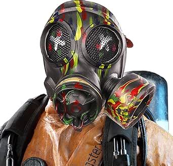 Jcasbdn Gas Mask Cosplay Latex Gas Mask Costume With