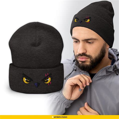 Owlbear Angry Embroidered Beanie Fantasy Dnd Art Merch Dungeon Master
