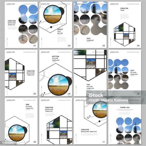 전단지 전단지 A4 브로셔 디자인 보고서 프리젠 테이션 잡지 표지 책 디자인을위한 표지 템플릿의 A4 브로셔 레이아웃 육각형과 사진을위한 장소와 추상스마트 기술 디자인 0