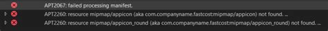 maui fix ‘failed processing manifest androidmanifest xml