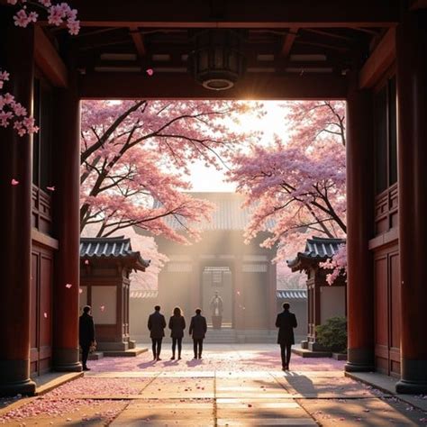 Free Sakura Temple Gateway Image Sakura Temple Japan Download At Stockcake